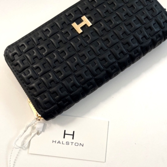 H by Halston | Bags | Nwt Halston Zip Around Long Debased Texture ...